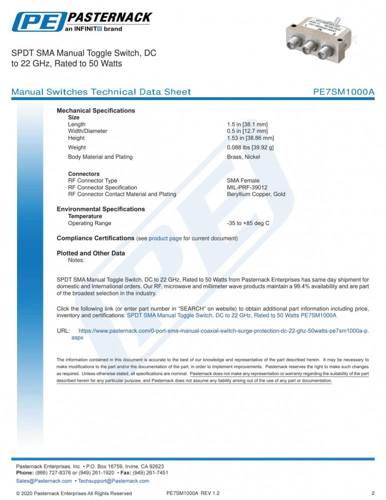 PE7SM1000A technical document page 2