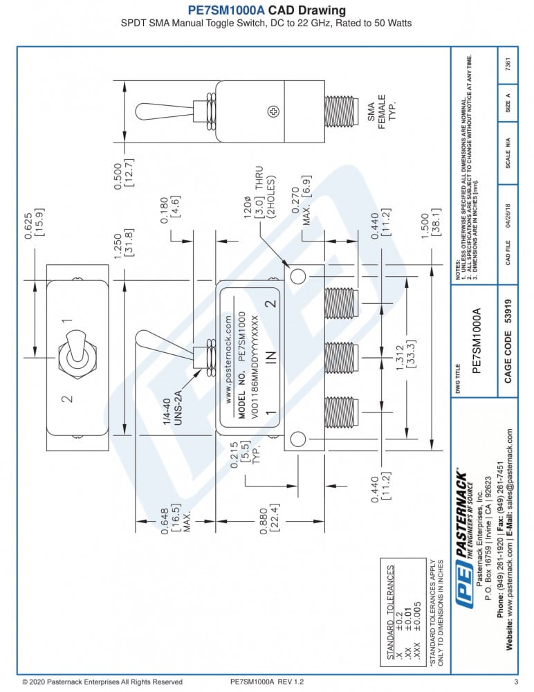 PE7SM1000A technical document page 3