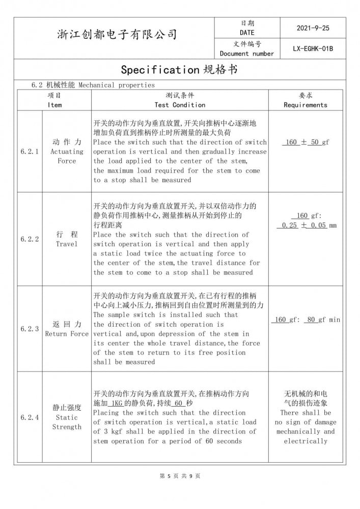 CAX specification page 5