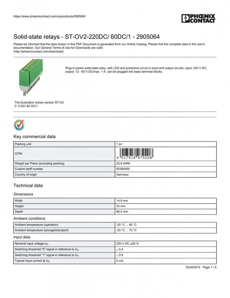2905064 technical document page 1