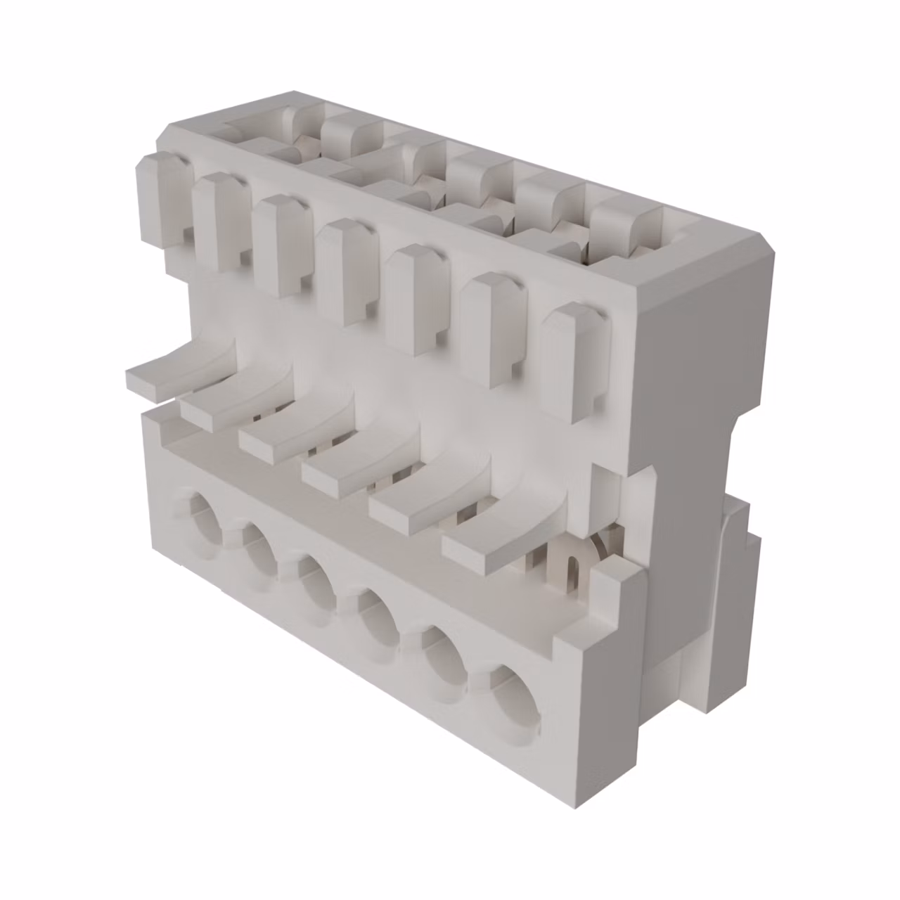 Appli-Mate RAST 2.5 Female Connector, 2.50mm Pitch, 6 Circuits, All Position Keys, Closed Endwalls, Polarizing Rib Between Circuit 2 & 3 for sale