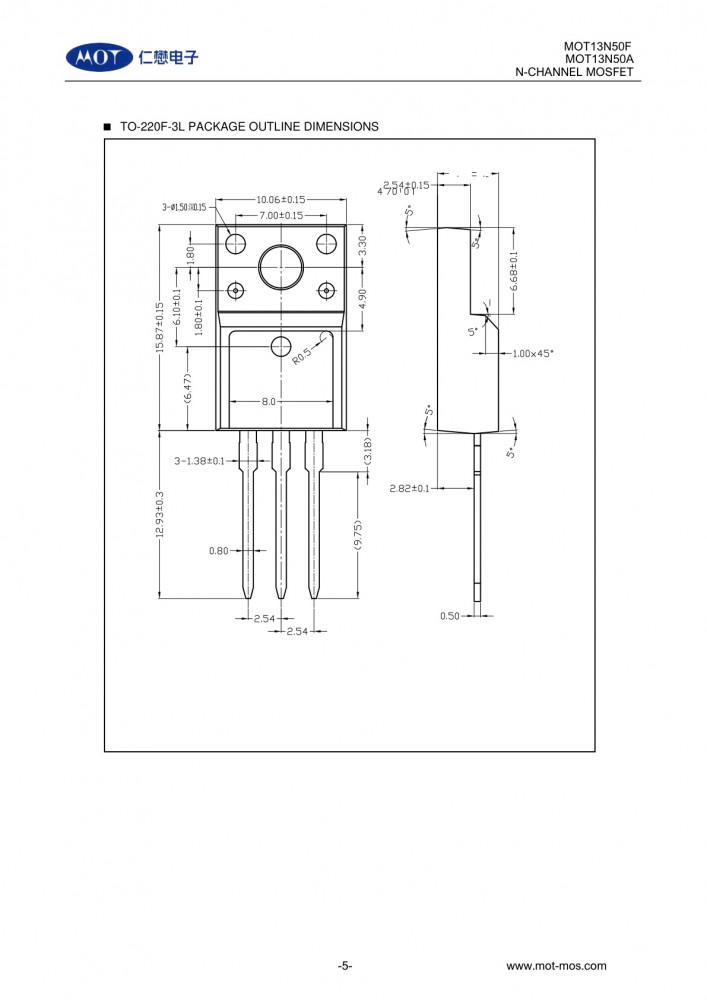 MOT13N50F datasheet page 5