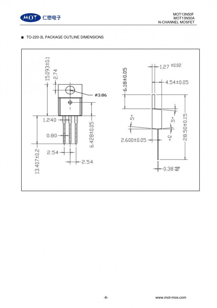MOT13N50F datasheet page 6