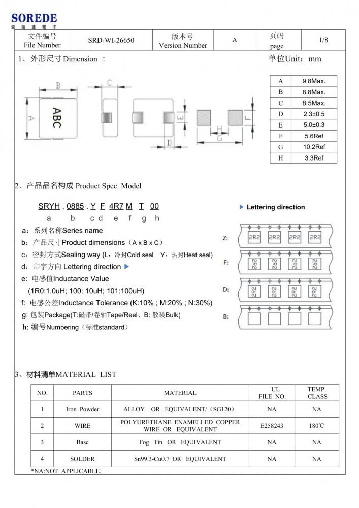 SOREDE approval specification page 3