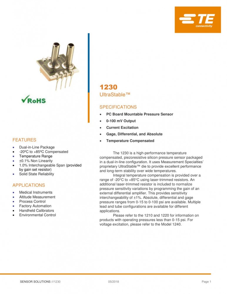 1230 series datasheet page 1