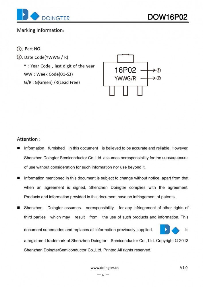 DOW16P02 datasheet page 6