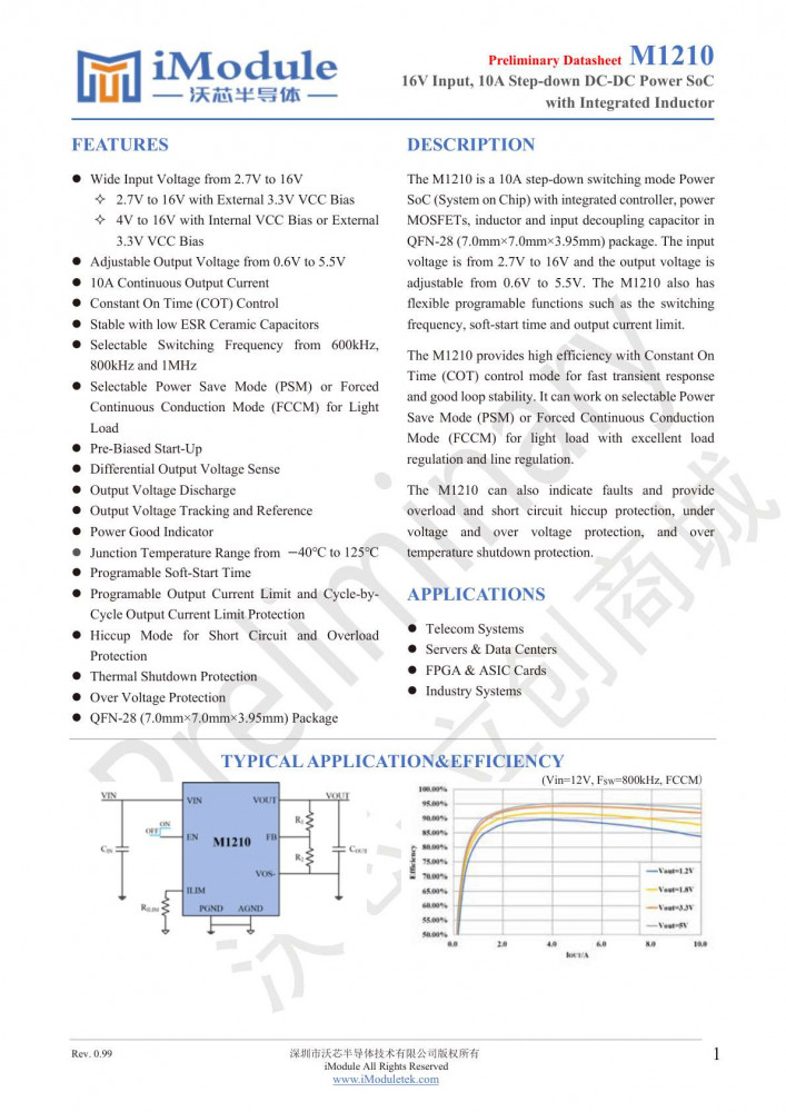 M1210DQEE datasheet page 1