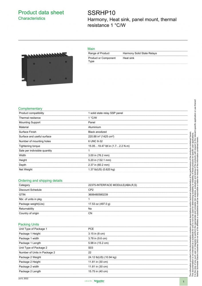 SSRHP10 technical document page 1