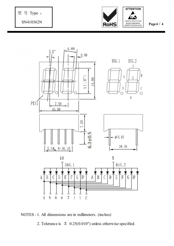 SN410362N specification page 5