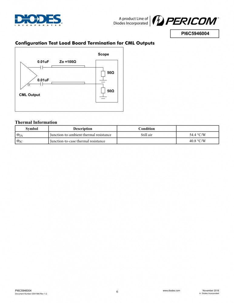 PI6C5946004 datasheet page 6