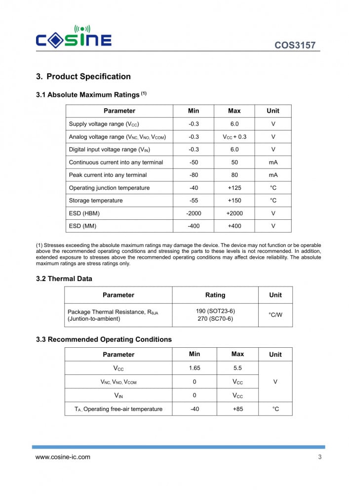 COS3157ST datasheet page 3
