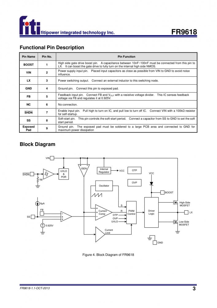 FR9618 datasheet page 3