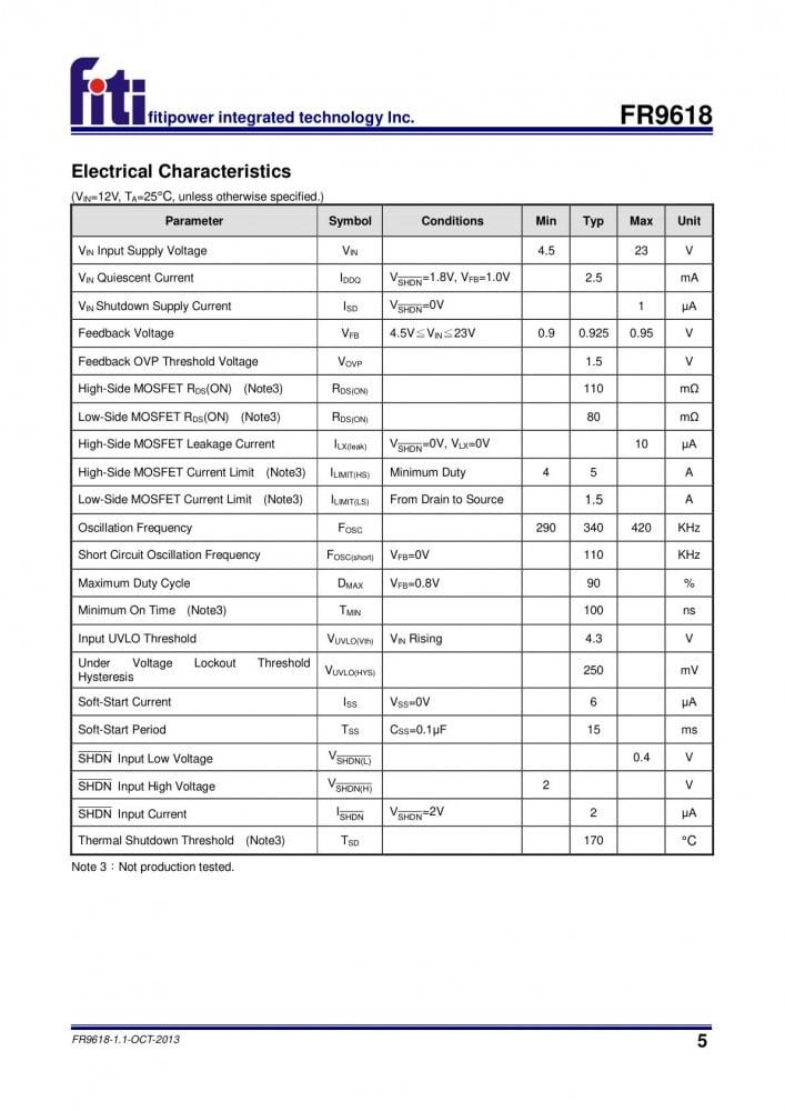 FR9618 datasheet page 5