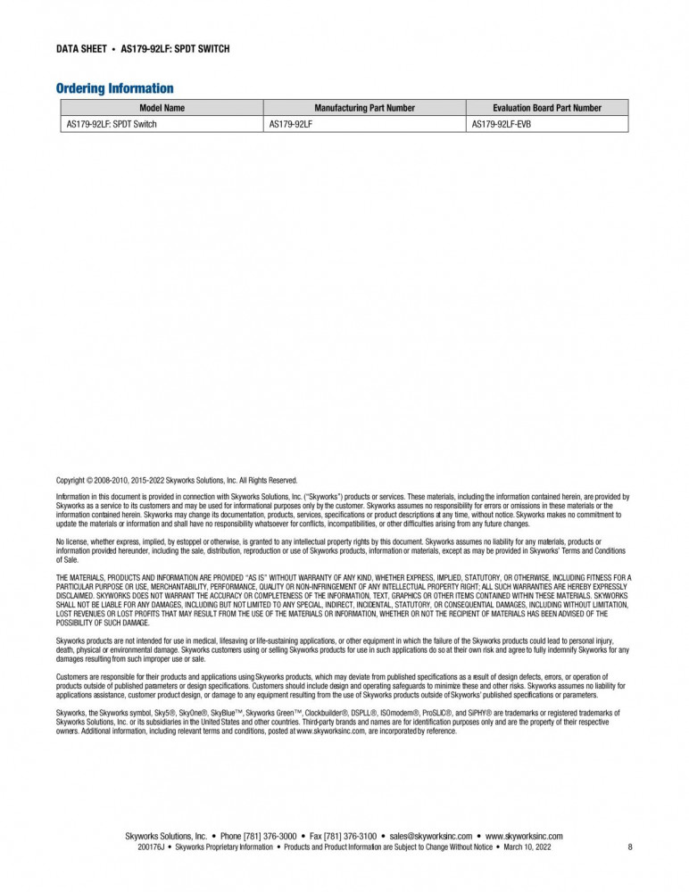 AS179-92LF datasheet page 8