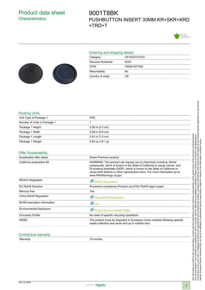 9001T8BK technical document preview