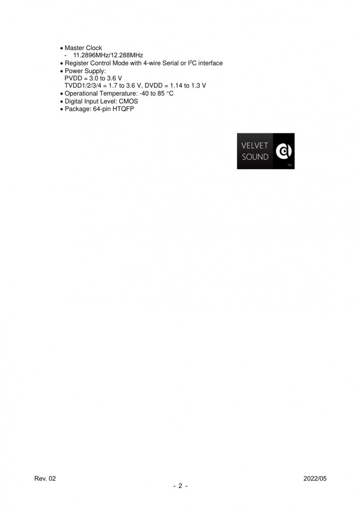 AK4191EQ technical document page 2