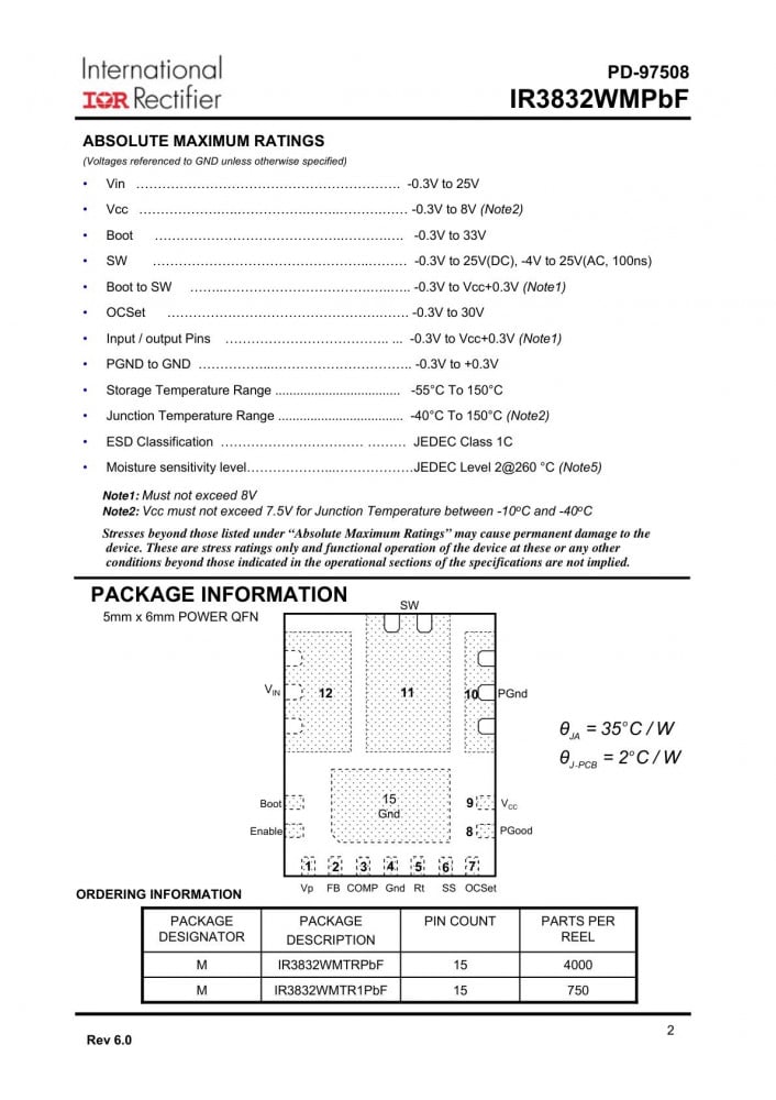 IR3832W datasheet page 2