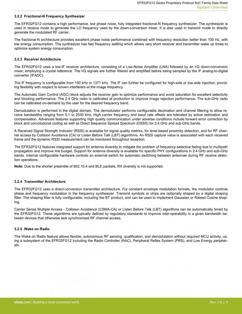 EFR32FG12 datasheet page 9