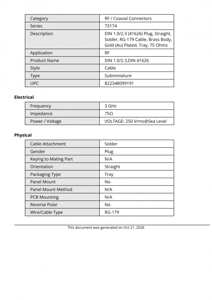 Technical document image 2 for MOLEX 731740260