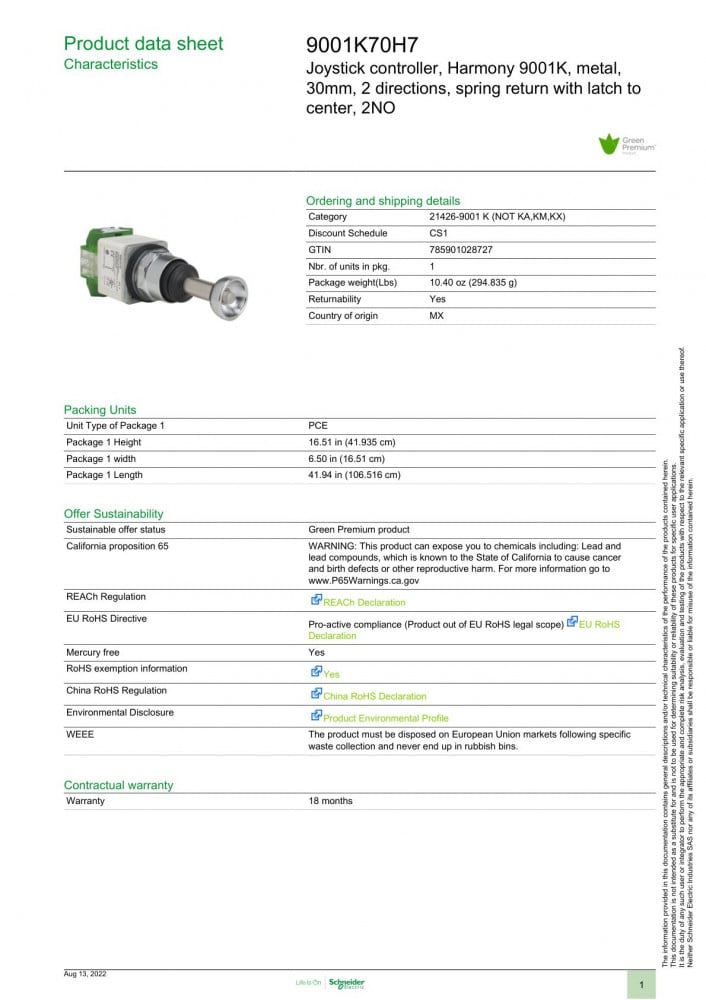 9001K70H7 technical document preview