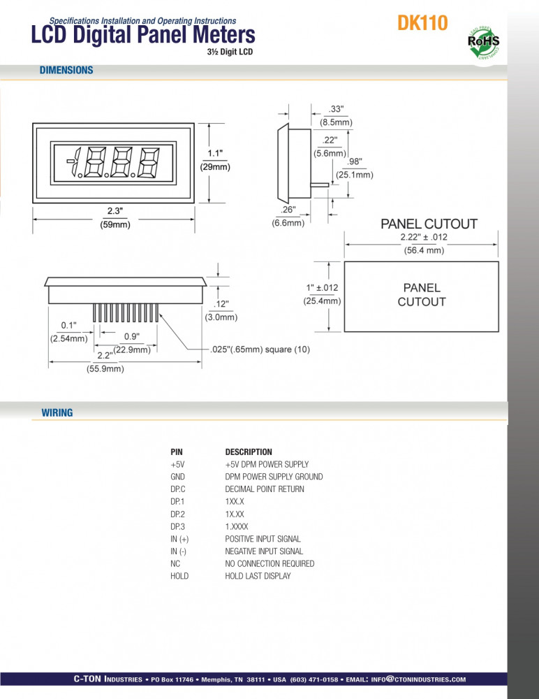 DK110 datasheet page 2