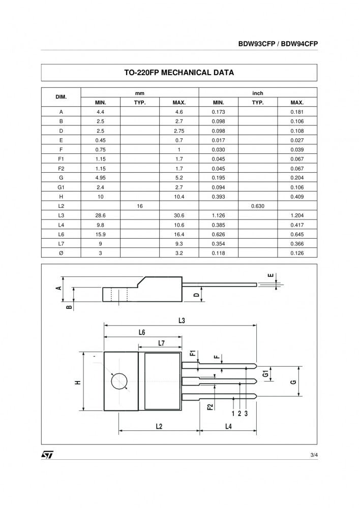 BDW94CFP datasheet page 3