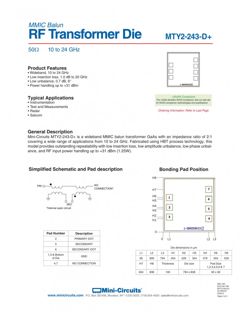 MTY2-243-DG+ technical document page 2