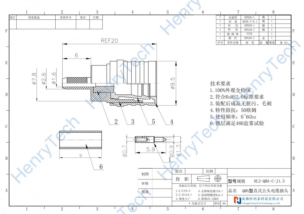HL2-QMA-C-J1.5 technical document page