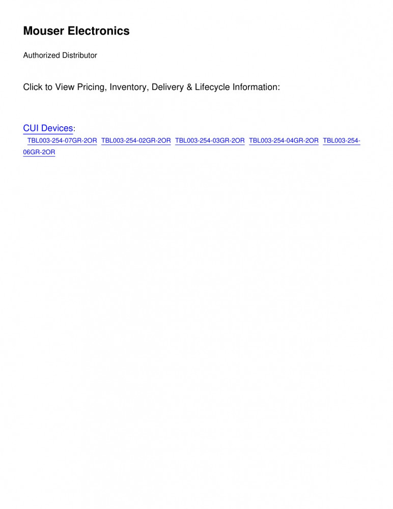 TBL003-254 series documentation page 4