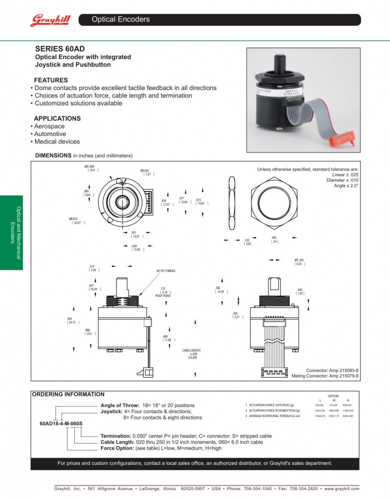 Grayhill 60AD Series technical document page 1