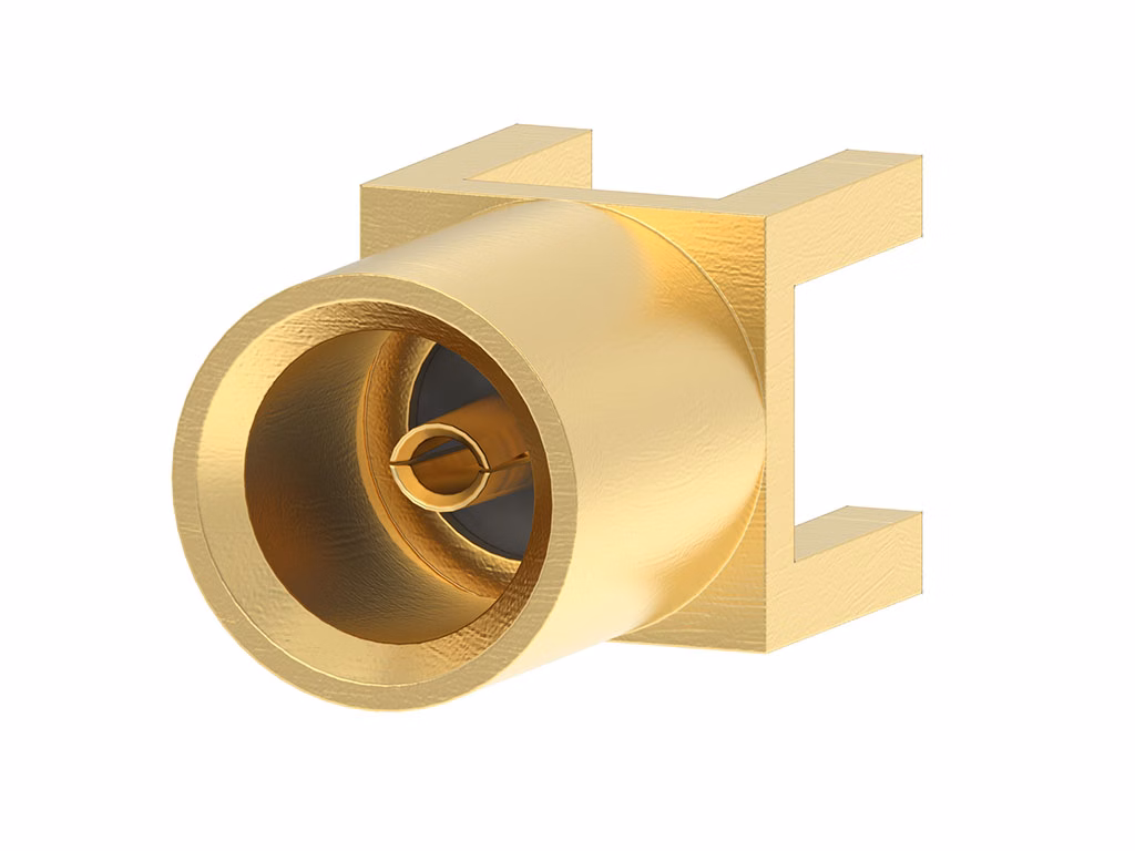 MCX Jack, Straight, PCB Receptacle, Surface Mount, Tri-Metal Plated, 100 Pieces Per Bag, 75 Ohms