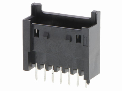 2.50mm Pitch, Mini-Lock PCB Header, Single Row, Vertical, Through Hole, Matte Tin Plating, Positive Lock, 9 Circuits, with Potting Capability, Tray, 3.50mm PC Tail Length, Black