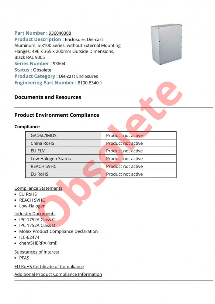 MOLEX 936040308 technical document page 1