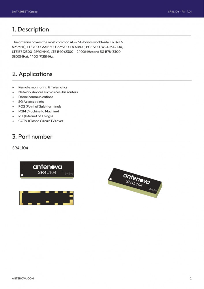 Opaca SR4L104 datasheet page 2