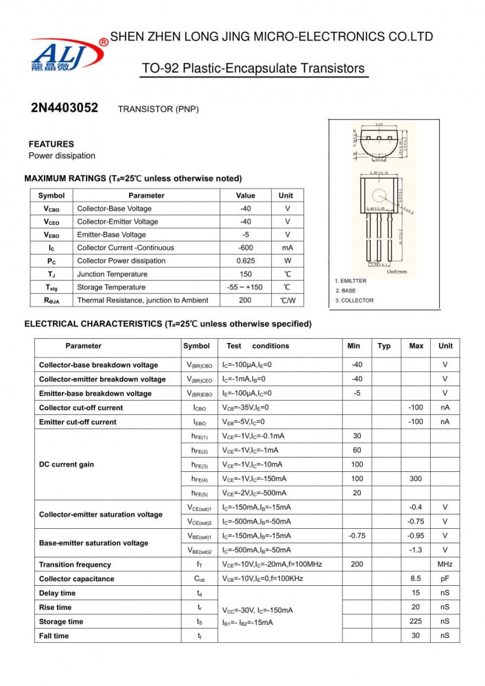 2N4403052 datasheet page 1
