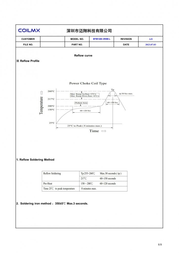MTM1480-3R9M-L technical document page 8
