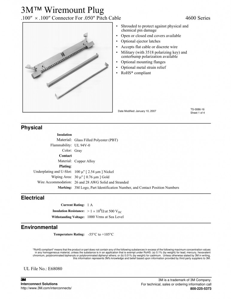 3M 4610-6005 technical sheet page 1