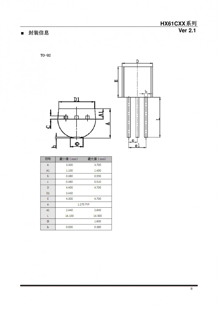HX61C datasheet page 8