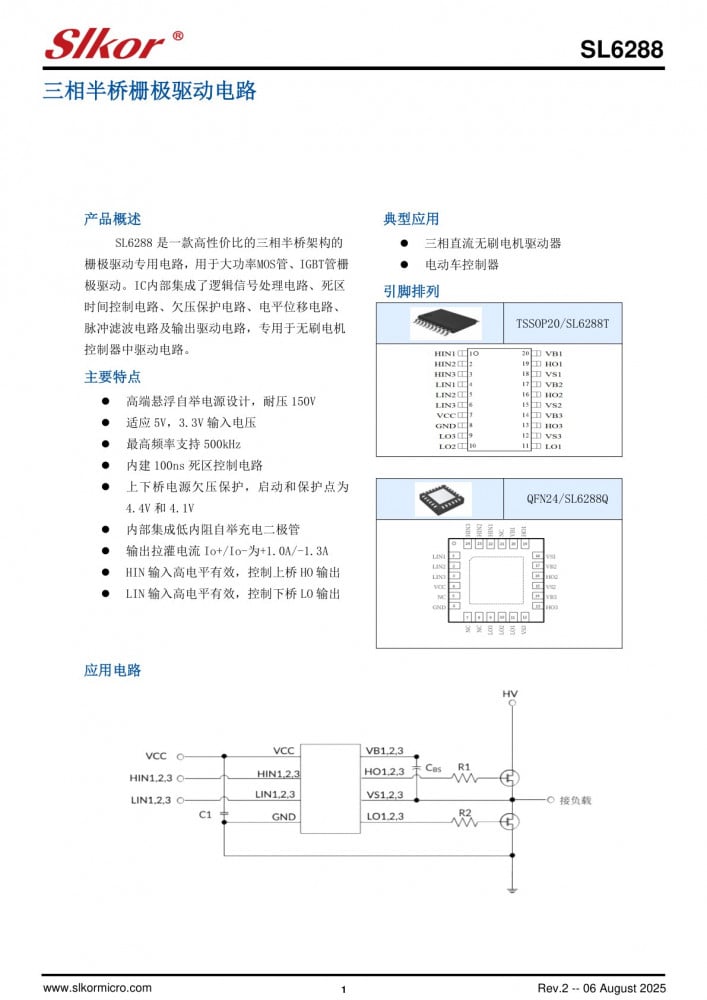 SL6288Q datasheet page 1