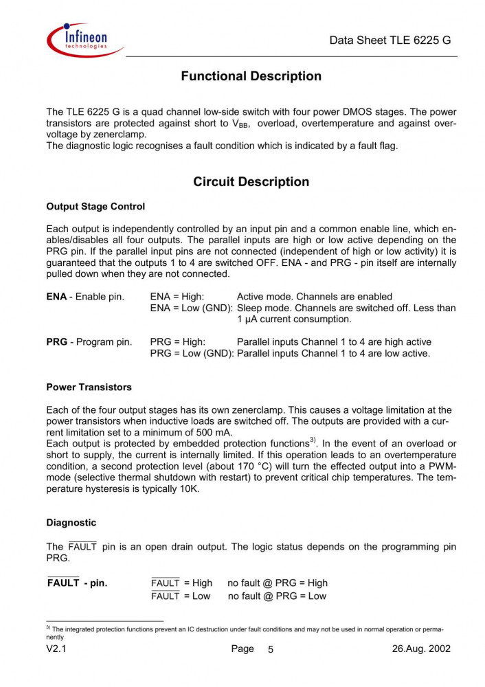 TLE6225G datasheet page 5