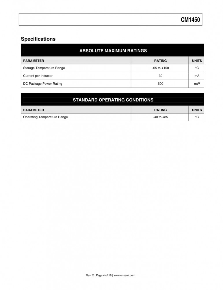 CM1450 datasheet page 5