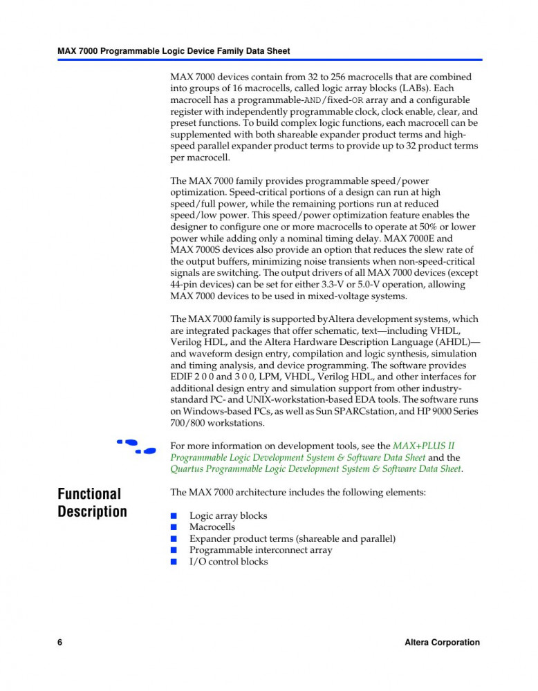 MAX 7000 data sheet page 6
