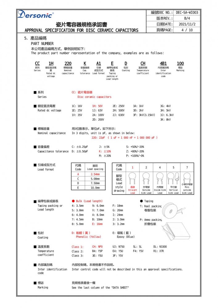 Dersonic approval specification page 5