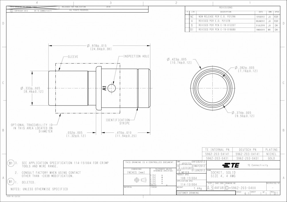 DEUTSCH 5962-203-04141 technical drawing preview