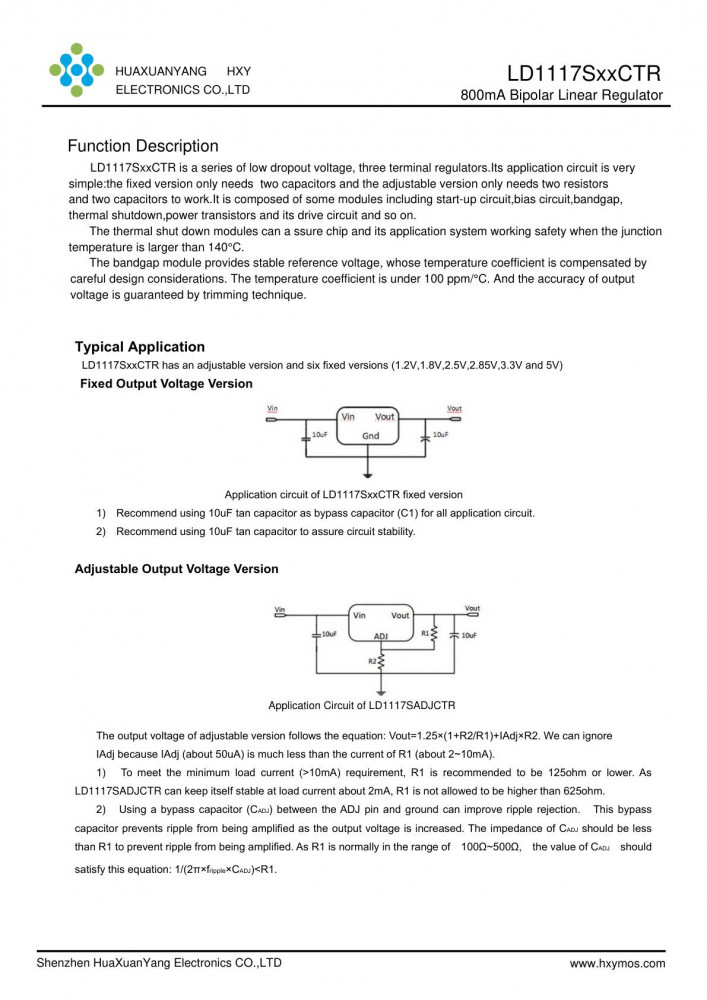 LD1117S50CTR-HXY datasheet page 5