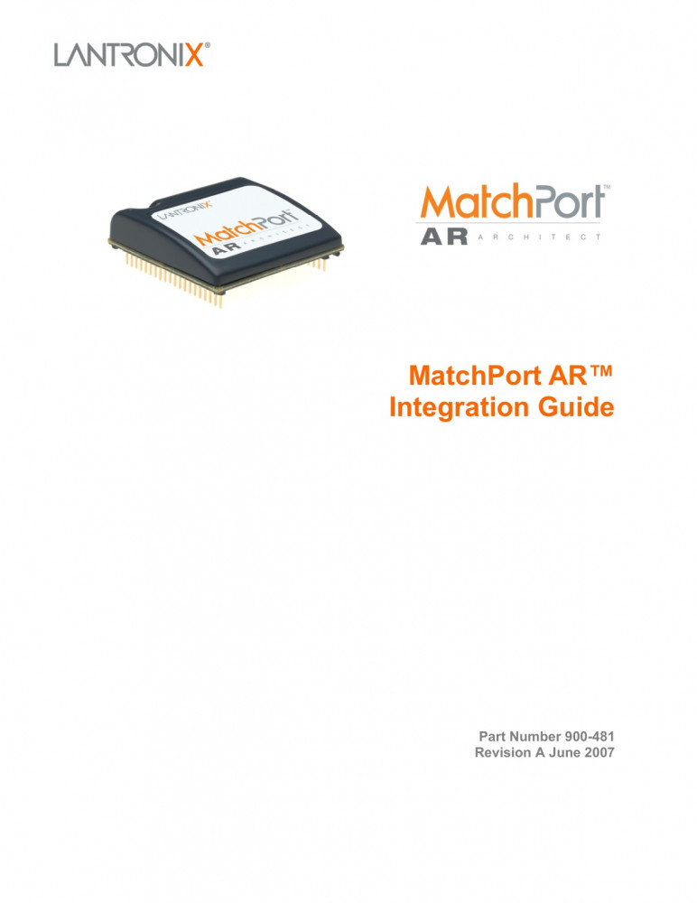MatchPort AR technical document page 1