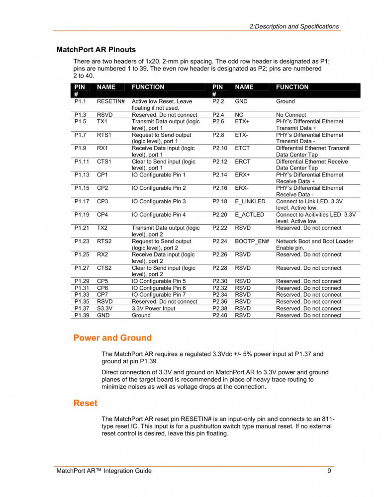MatchPort AR technical document page 9