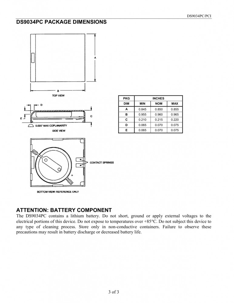 DS9034PC PowerCap technical documentation, page 3