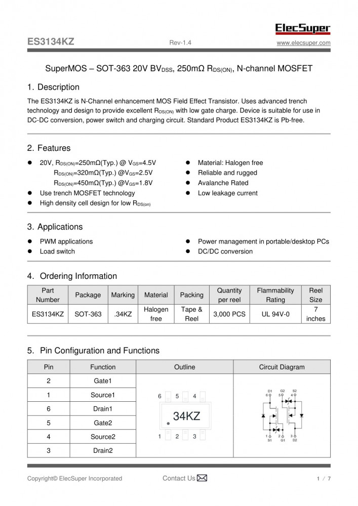 ES3134KZ datasheet page 1