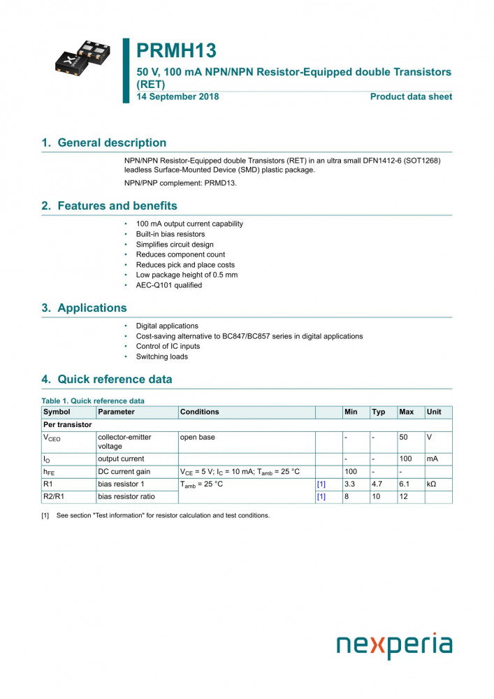 PRMH13Z datasheet page 1
